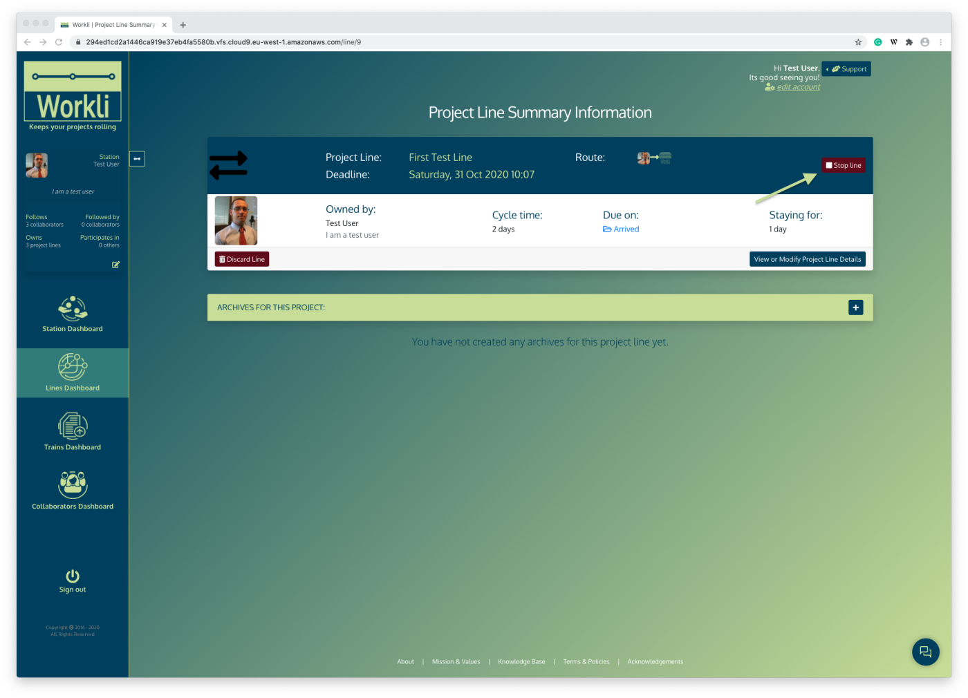 How do I stop a project circulation?