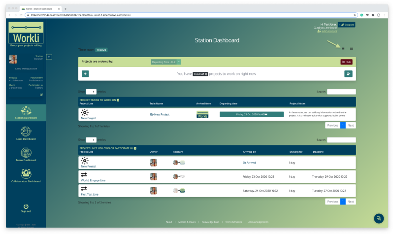 How do I check the status of my projects